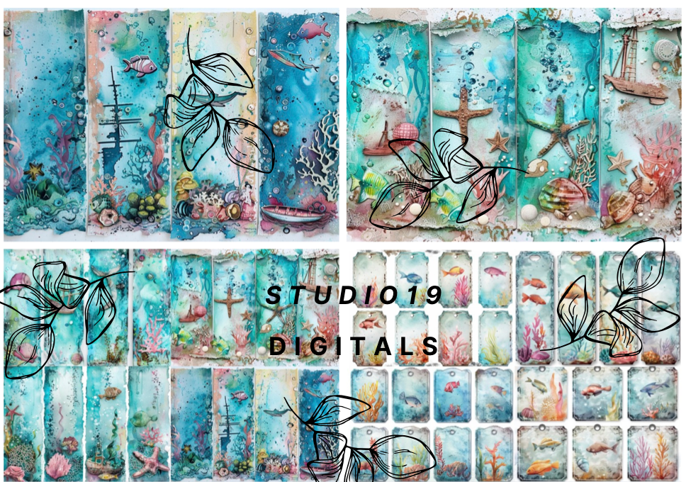 Ocean MEGA Kit - 50 pages (DIGITAL FILE) – Studio19digitals